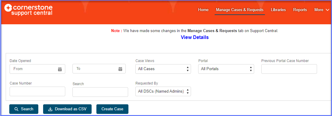 Cornerstone Support Central FAQs for DSCs