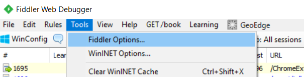 Capturing a Fiddler Trace