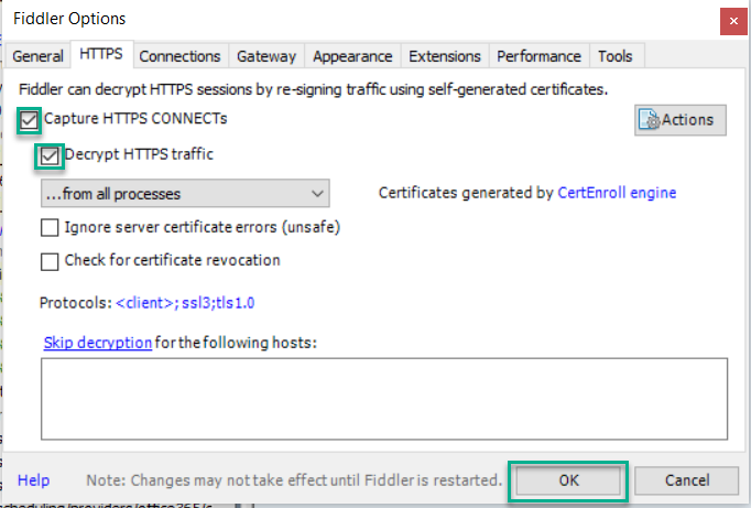 Capturing a Fiddler Trace