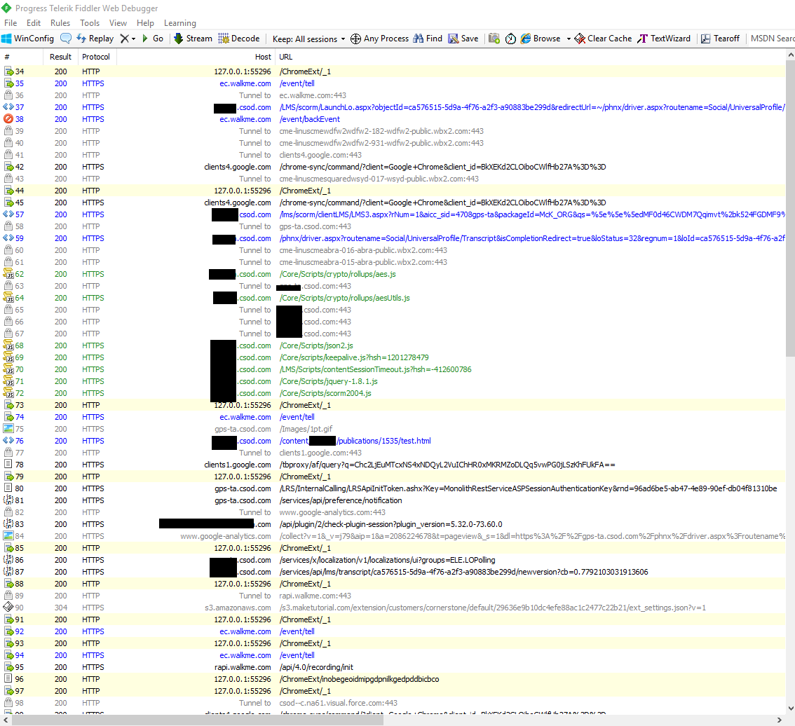 Capturing a Fiddler Trace